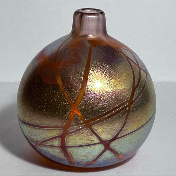 Charles Keeling | Art | Charles Keeling Art Glass Oil Lamp Iridescent ...